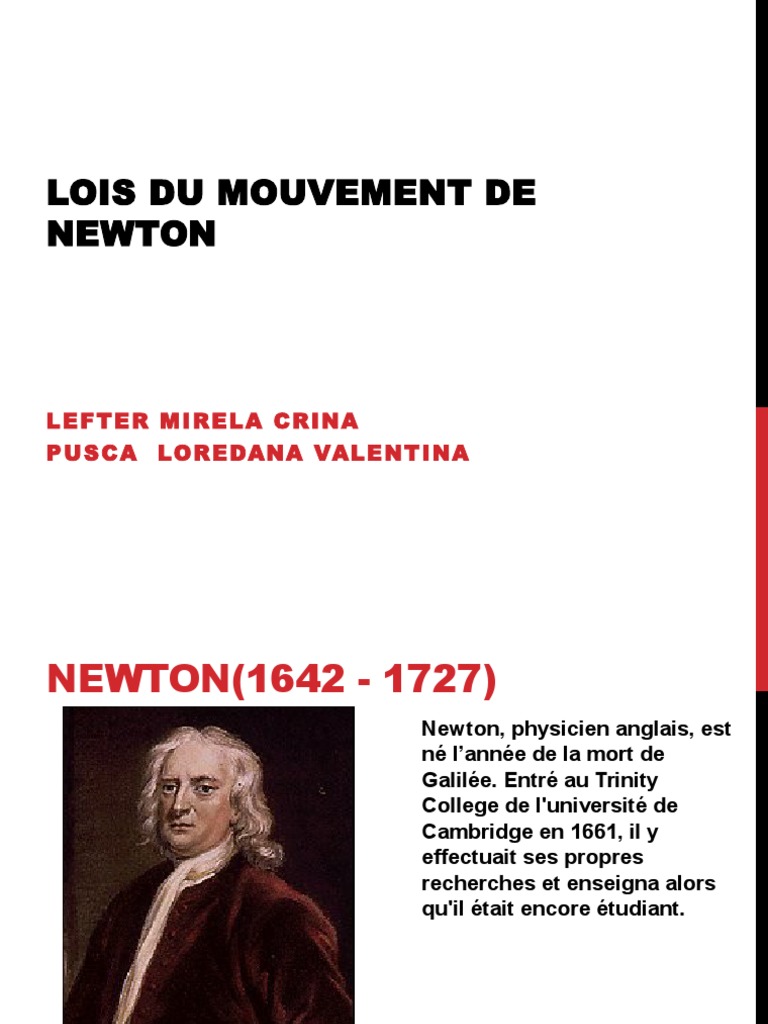 Lois Du Mouvement de Newton | PDF | Lois du mouvement de Newton | Isaac ...