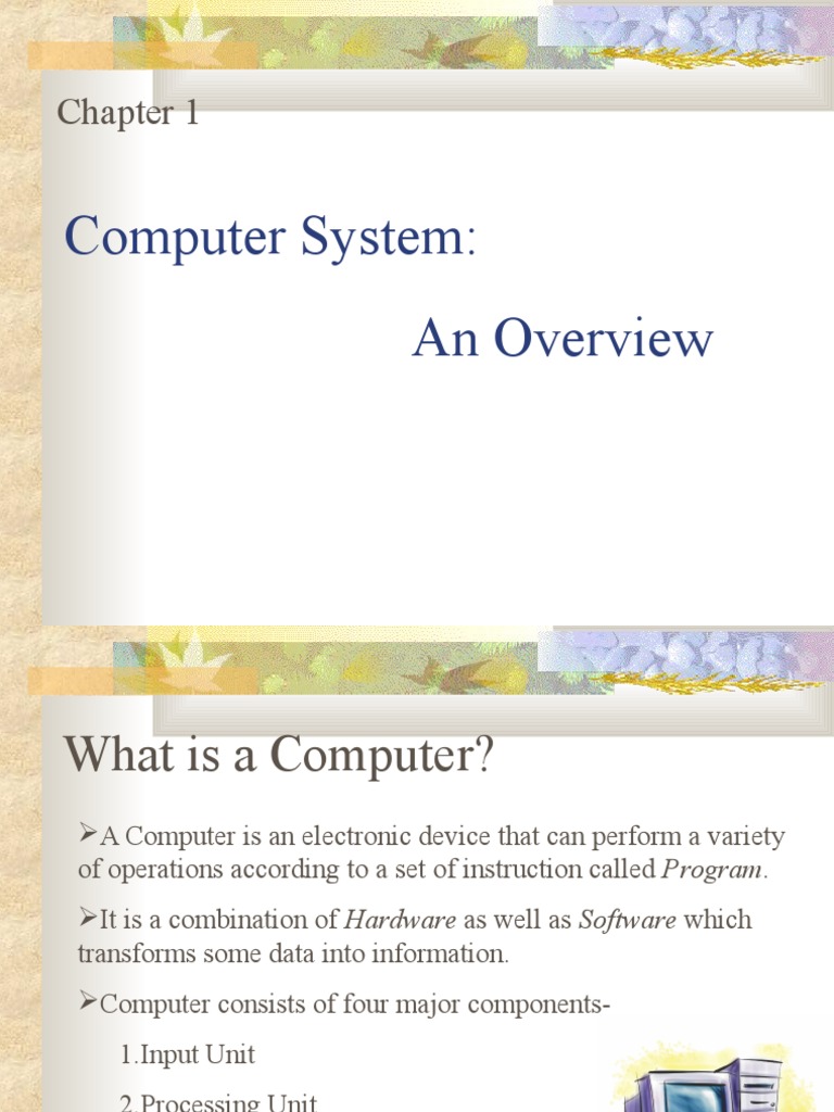 Computer System Overview: Components, Functions, Uses & Characteristics | PDF | Computer Data ...