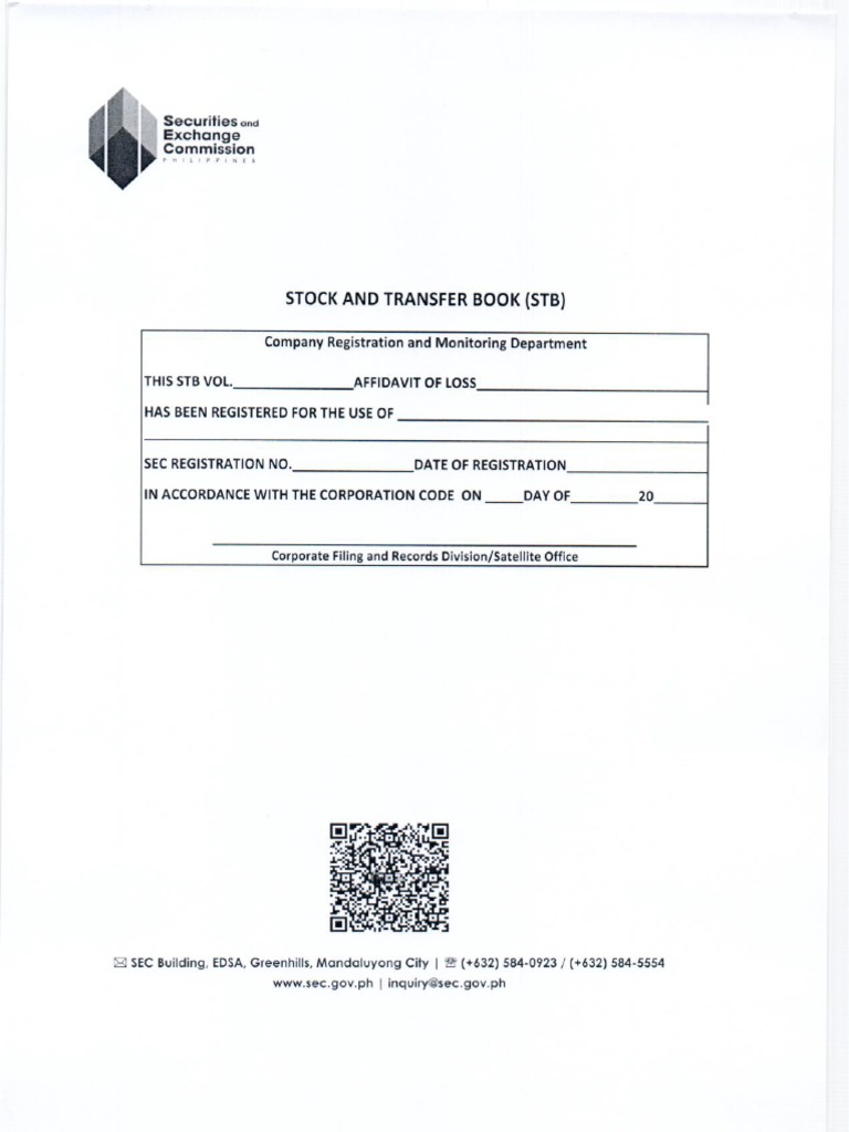 Stock and Transfer Book | PDF