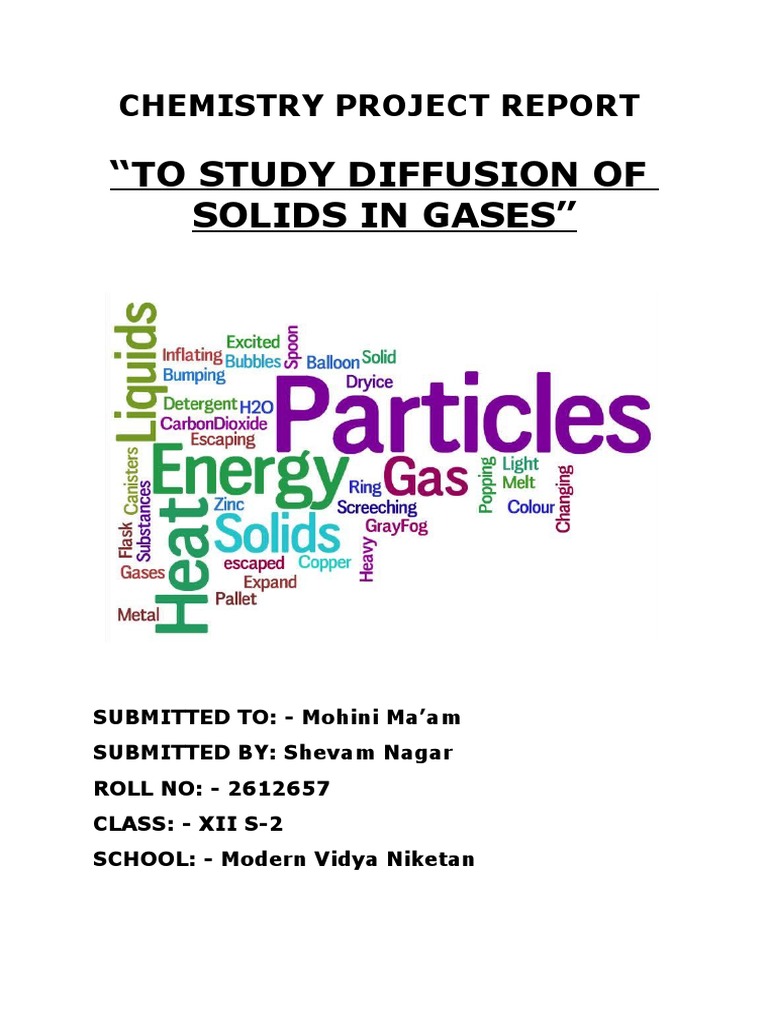 Chemistry Project Class 12 | PDF | Diffusion | Solution