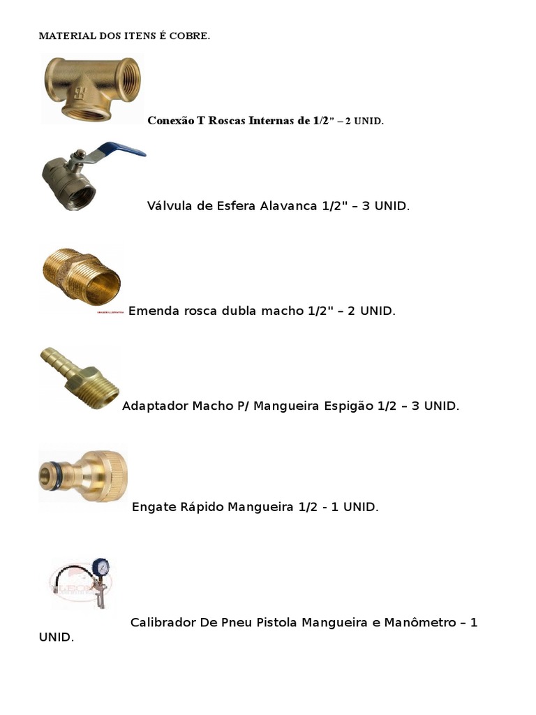 Tabela de Indentificação de Roscas de Conexões Hidráulicas | PDF
