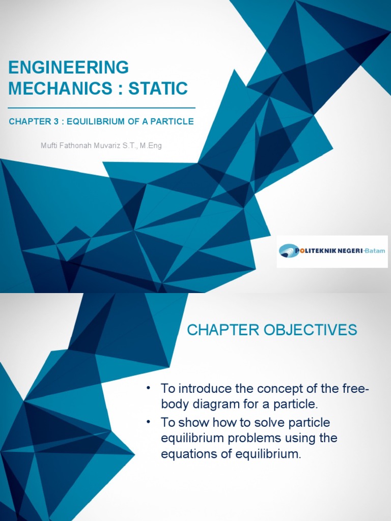 Equilibrium of A Particle | PDF | Force | Euclidean Vector