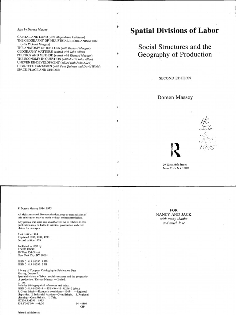 Spatial Divisions of Labor - Massey PDF | PDF