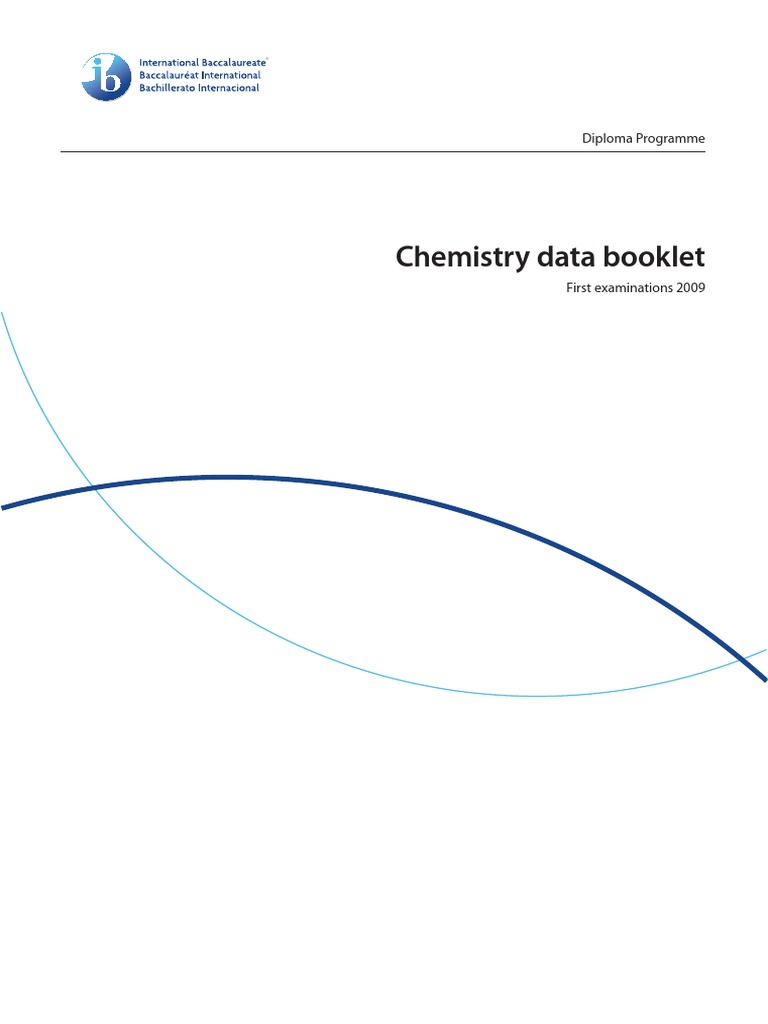 Ib Chemistry Data Booklet | PDF | Acid Dissociation Constant | Ester