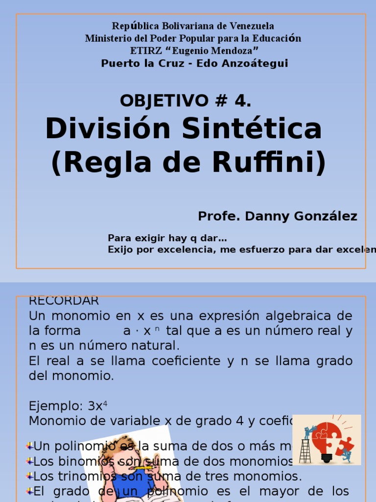 División sintética (Regla de Ruffini): explicación del método y ...