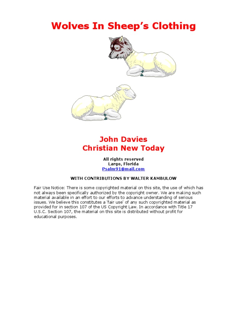 Wolves in Sheep's Clothing | PDF | Ministry Of Jesus | Jesus
