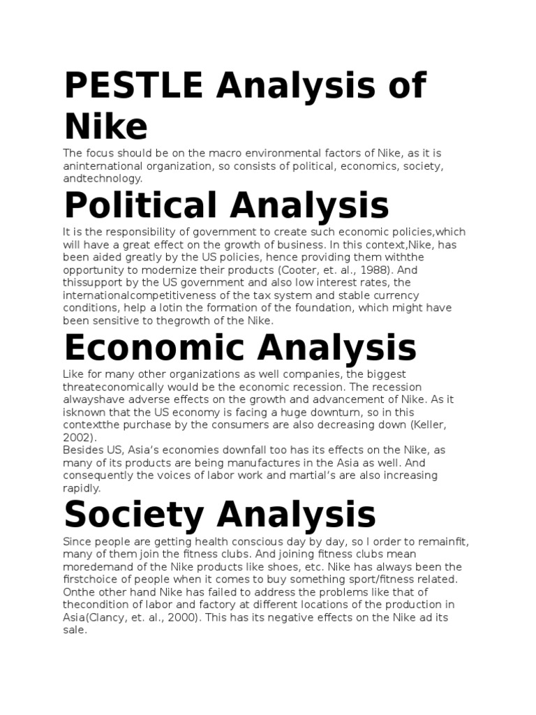 Pestle of Nike | PDF | Recession | Nike
