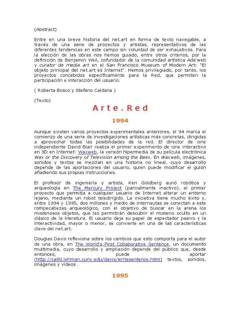 Historia Netart | PDF | Internet | Red mundial