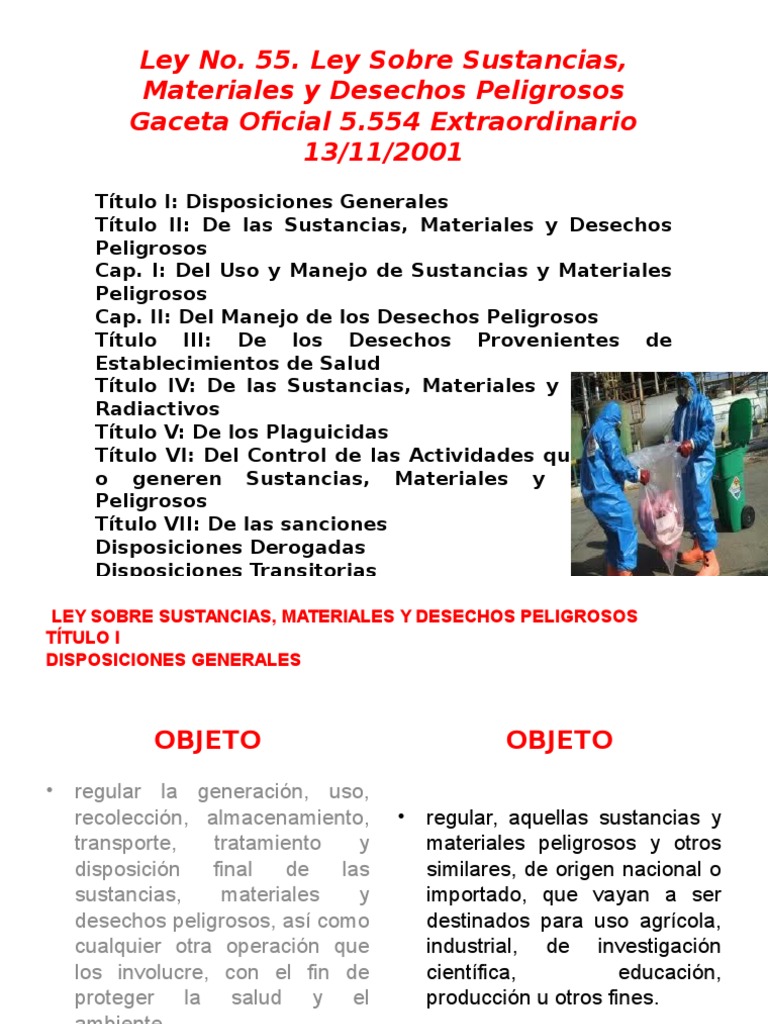 Ley Sobre Sustancias, Materiales y Desechos Peligrosos | PDF | Mercancías peligrosas | Residuos