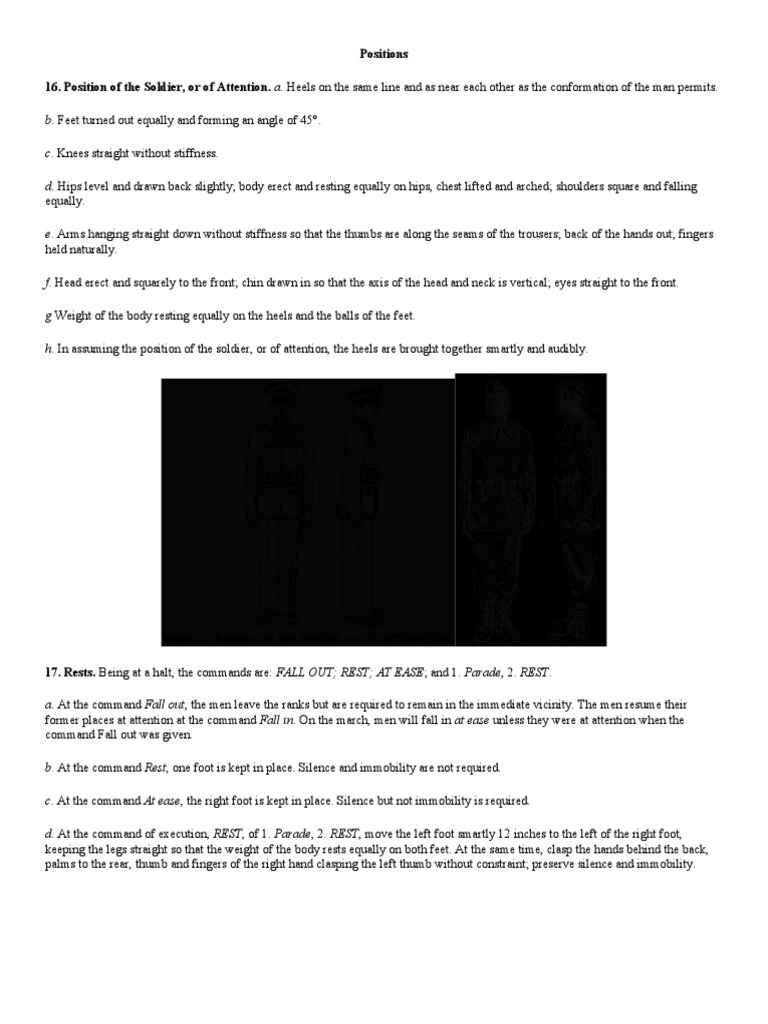 Basic Military Positions | PDF | Foot | Hand