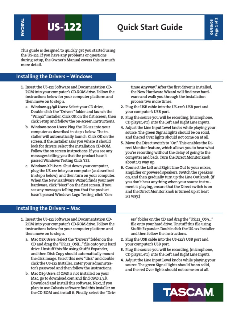 Quick Start Guide: Installing The Drivers - Windows Installing The Drivers - Windows | PDF ...