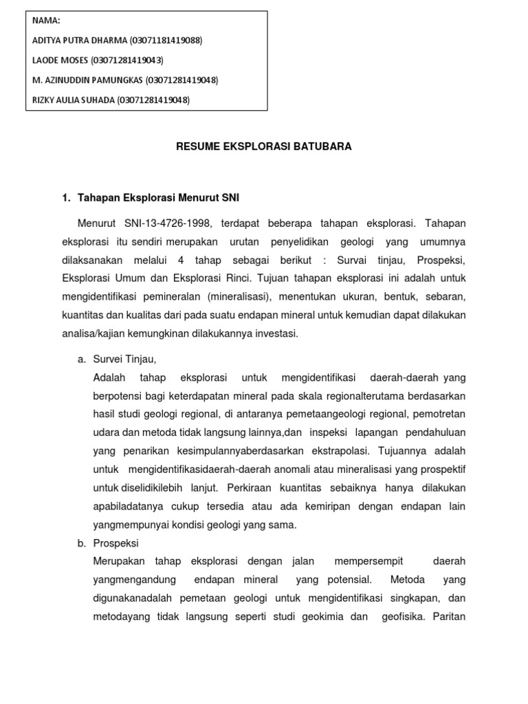 Panduan Eksplorasi dan Klasifikasi Batubara | PDF | Sains & Matematika