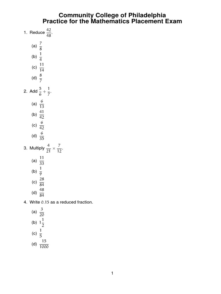 CCP Math Test Practice | PDF
