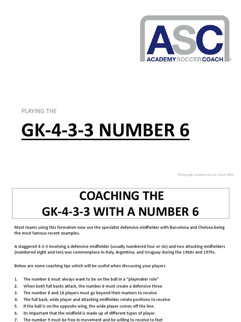433 Number 6 Formation e Book | PDF | Defender (Association Football ...