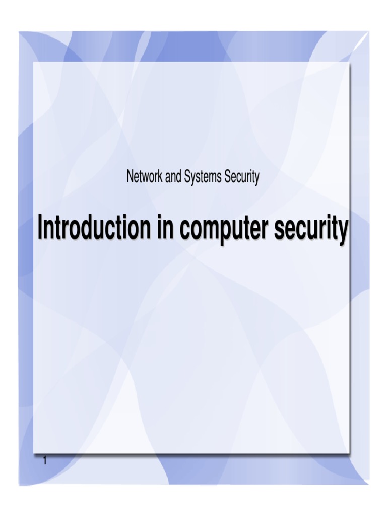 C01 Introduction in Computer Security PDF | PDF | Computer Security ...