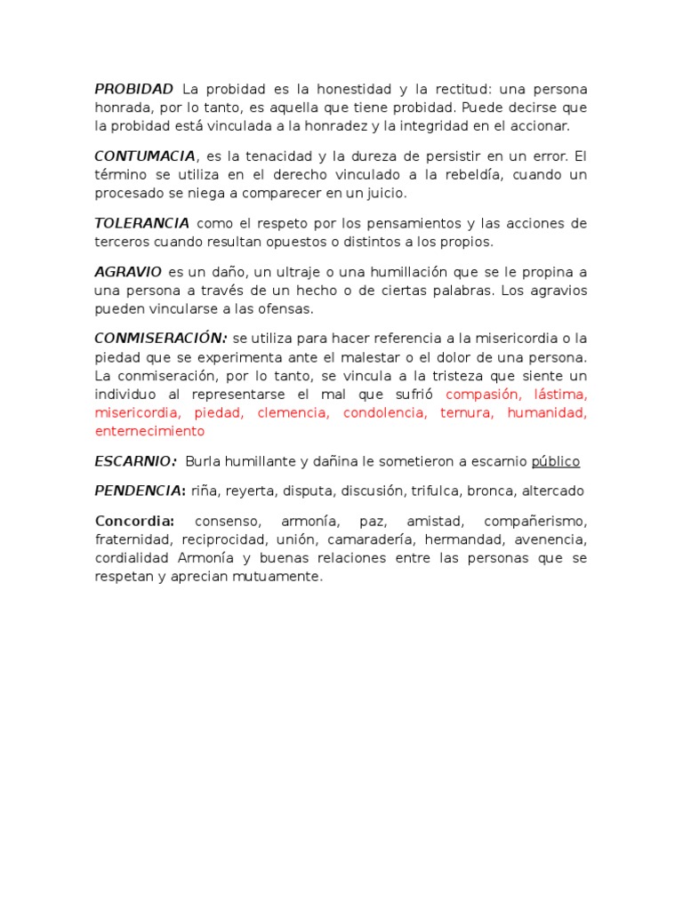 PROBIDAD La Probidad Es La Honestidad y La Rectitud | PDF