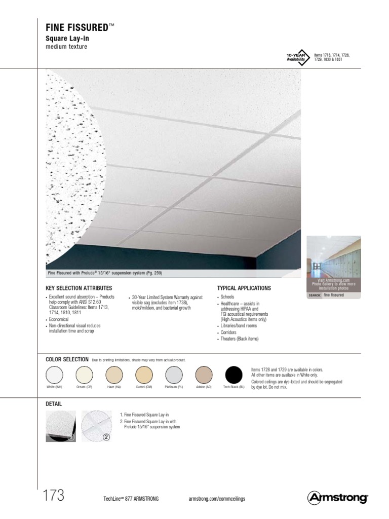 Baldosa Armstrong Fine Fissured 1729 | PDF | Building | Building ...