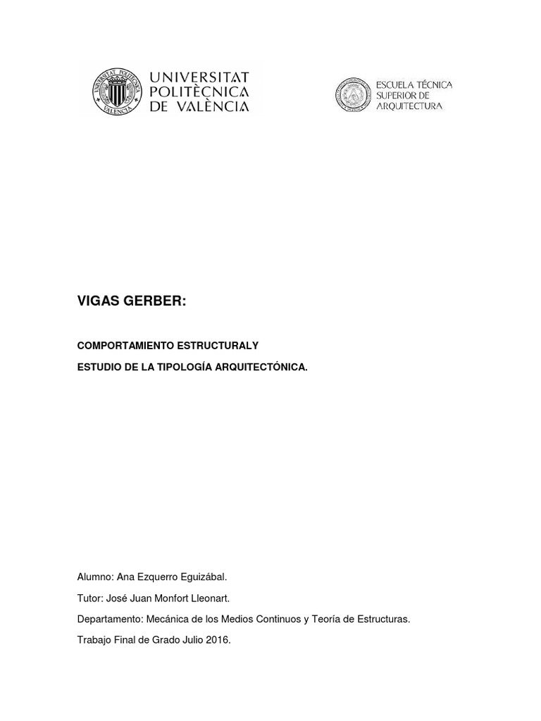 Vigas Gerber - Ezquerro, Ana (1045530) PDF | PDF