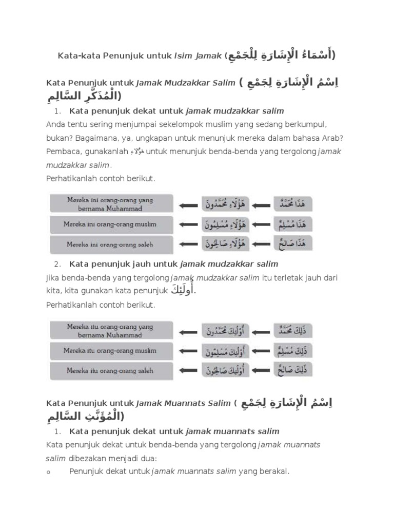 Penggunaan Isim Isyarah | PDF | Seni & Disiplin Bahasa