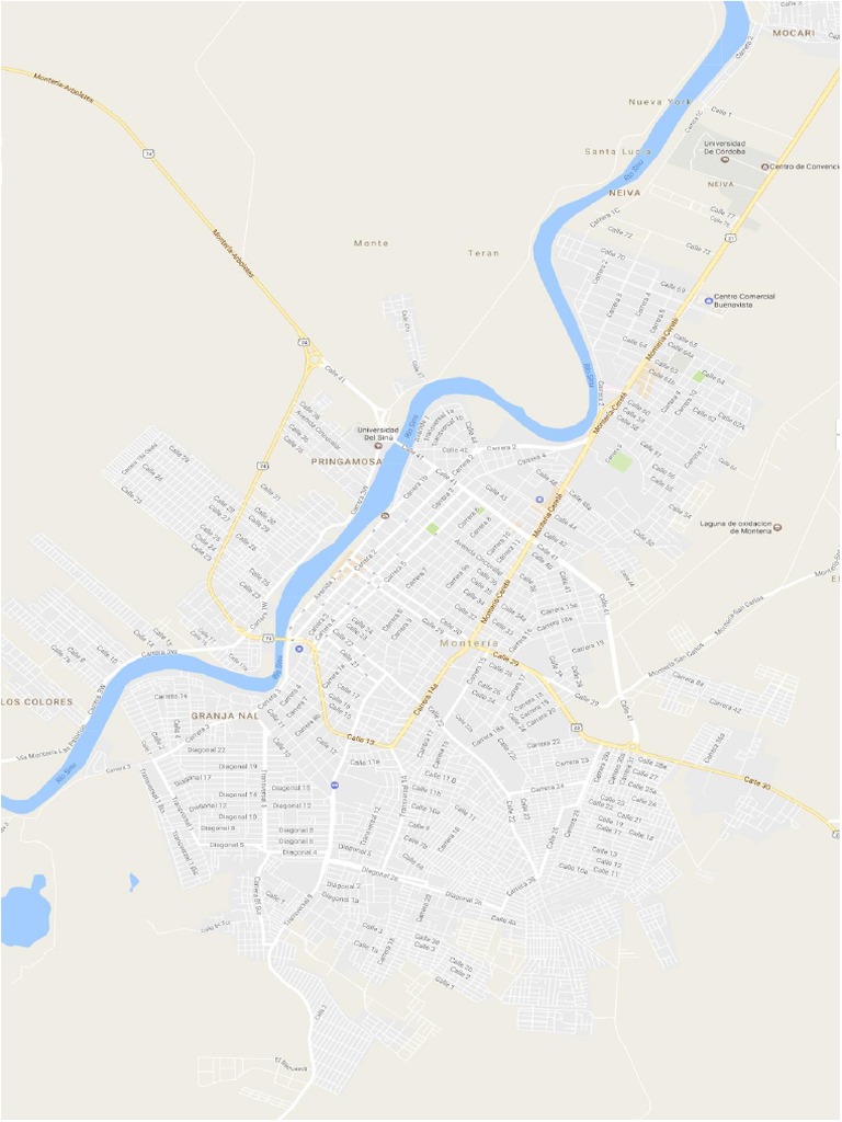 Mapa Montería - área urbana