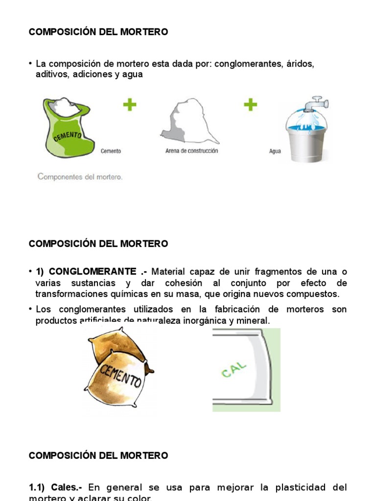 Composición Del Mortero | Materiales | Química