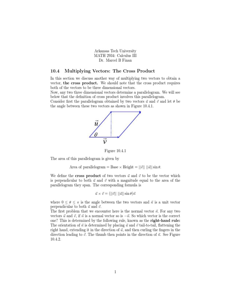 10.4 Multiplying Vectors: The Cross Product | PDF | Torque | Euclidean ...