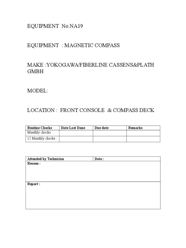 Equipment No Na19 Magnetic Compas | PDF | Business | Computers