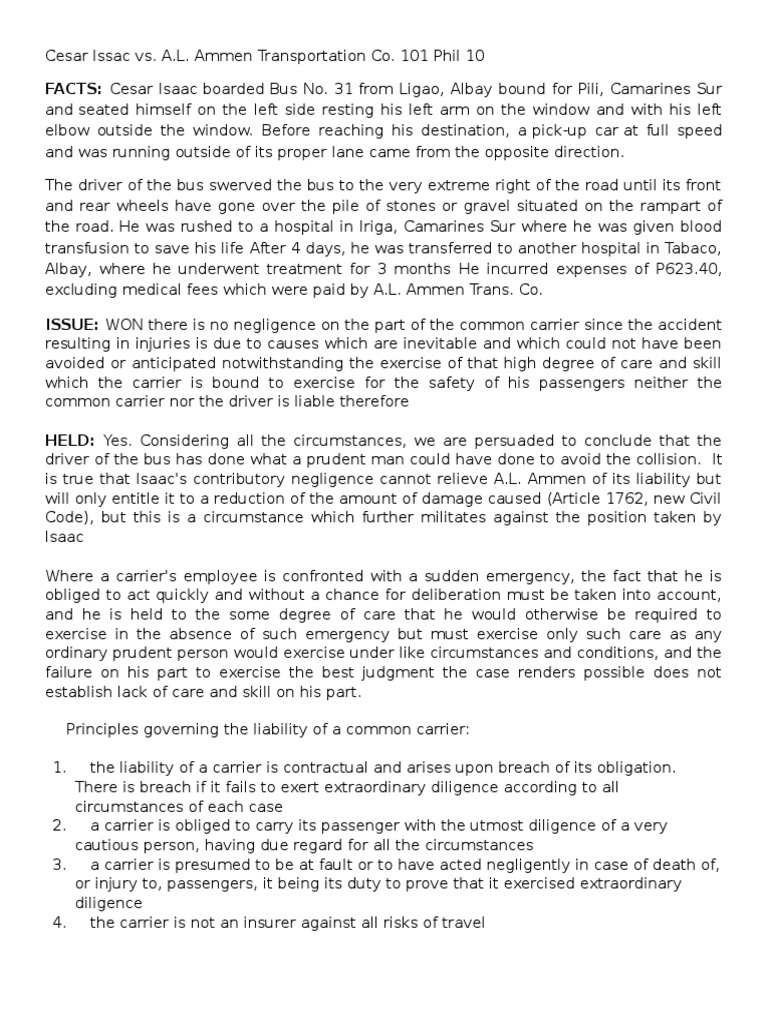 Issac v. A.L. Ammen: Negligence Ruling | PDF | Negligence | Virtue