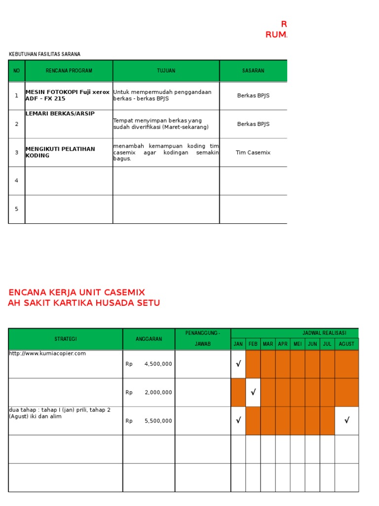Rencana Kerja Casemix | PDF