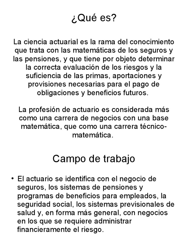 Que Es Actuaria | PDF | Actuario | Business