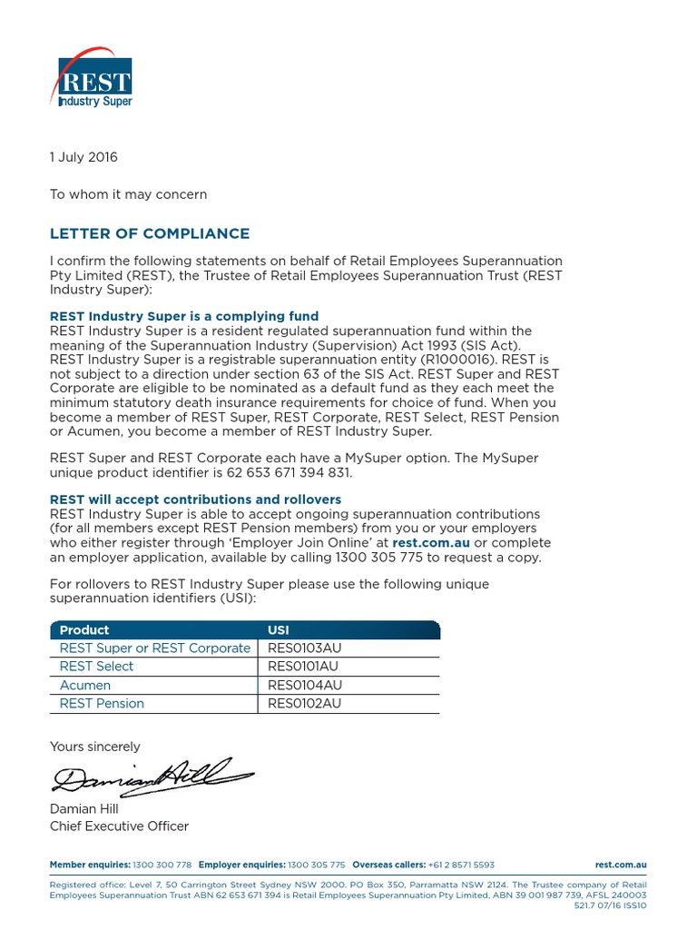 RES0352 Letter of Compliance Update FA-WEB-SAFE | PDF