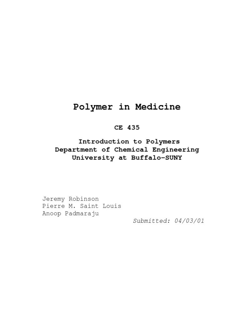 Polymers in Medicine PDF | PDF | Dialysis | Biomaterial