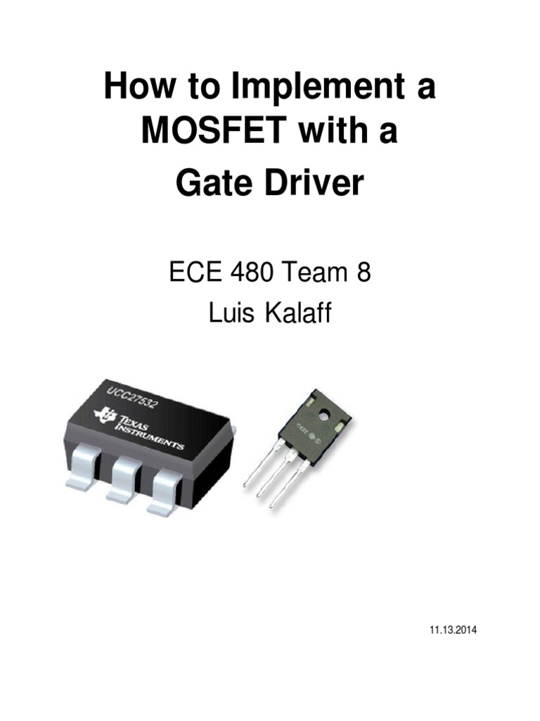 How To Implement A MOSFET With A Gate Driver-1 PDF | PDF