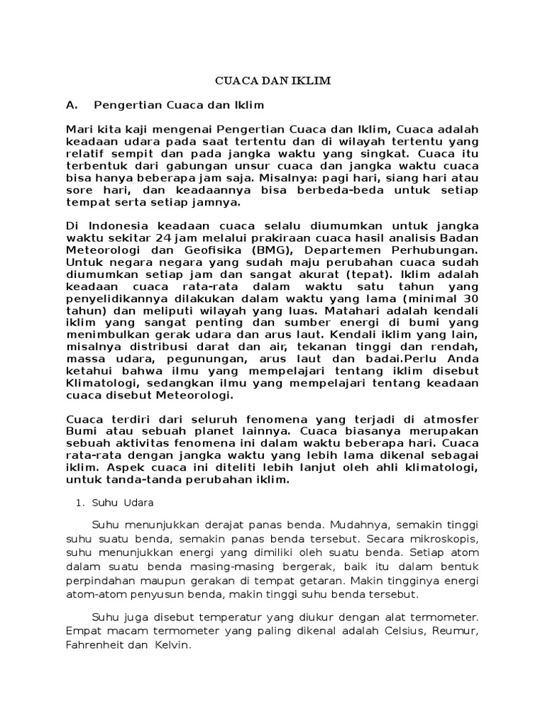 Cuaca Dan Iklim | PDF