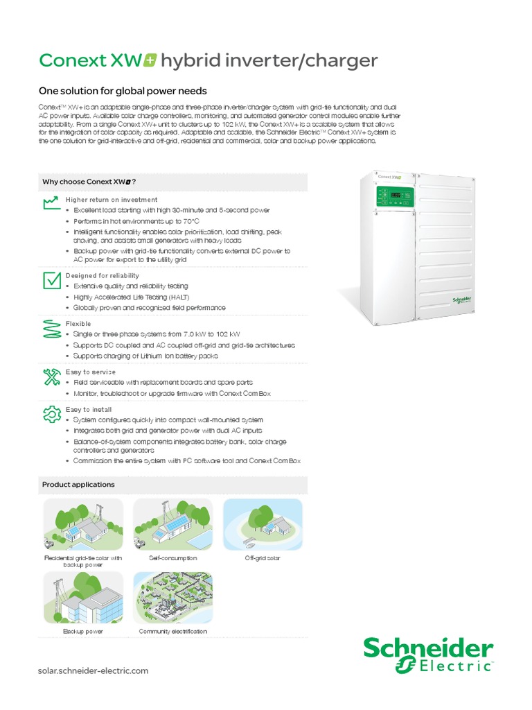 Conext XW Datasheet ENG | Power Inverter | Alternating Current