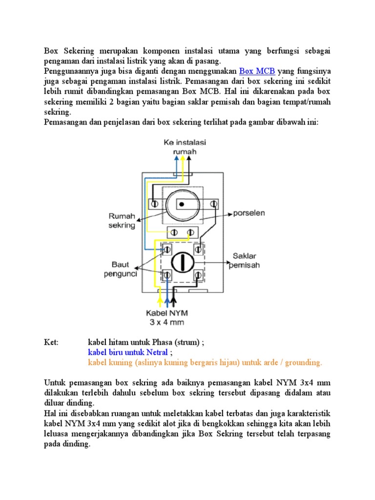 Pemasangan Box Sekering | PDF