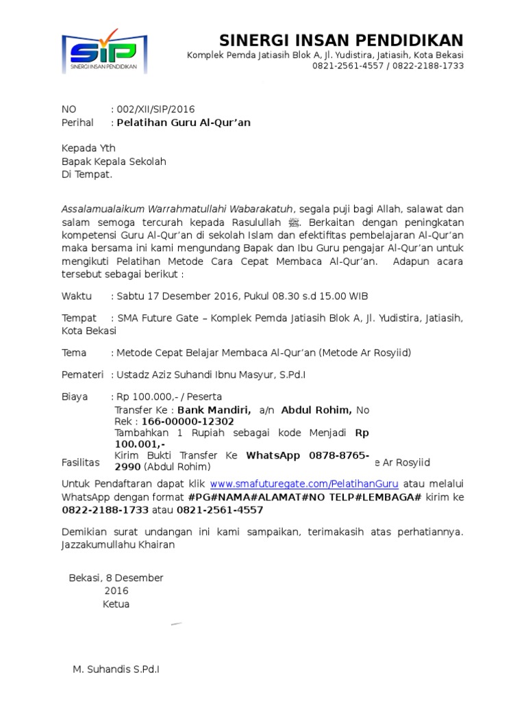 Draft Surat Undangan | PDF