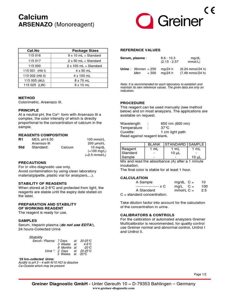 Ca Ars | PDF | Detection Limit | Ph