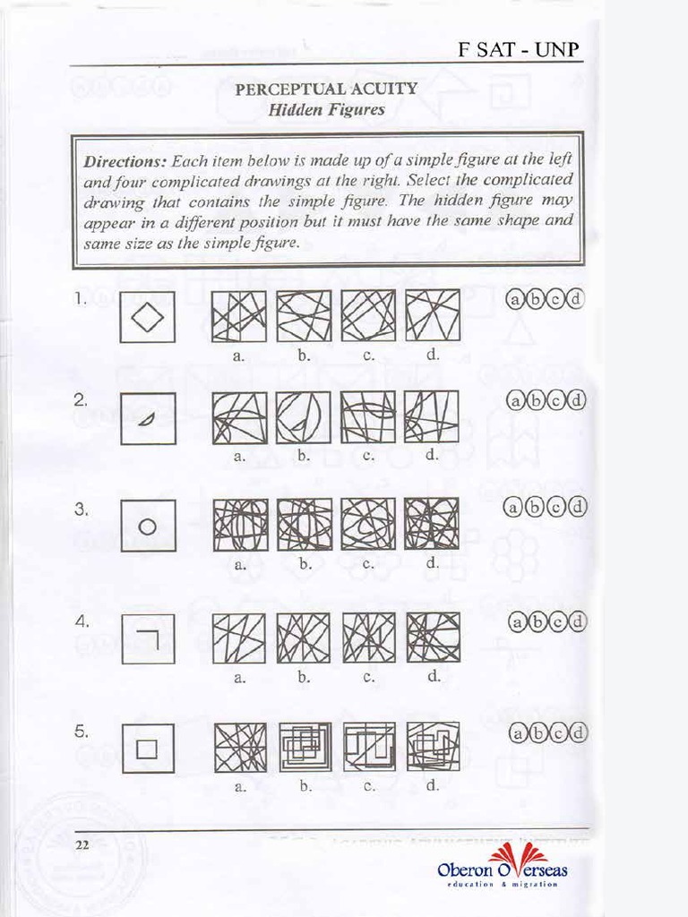 TEST F Perceptual Acuity QUS | PDF