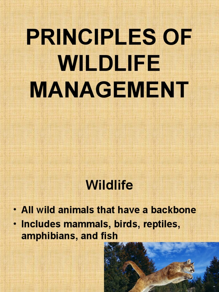 PRINCIPLES OF WILDLIFE MANAGEMENT: HABITAT, POPULATION DYNAMICS | PDF ...