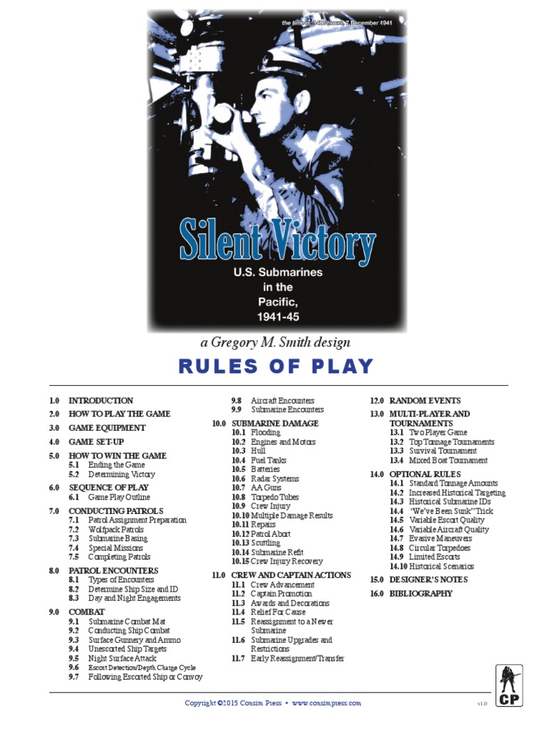 Silent Victory Rules (En) | PDF | Submarines | Convoy