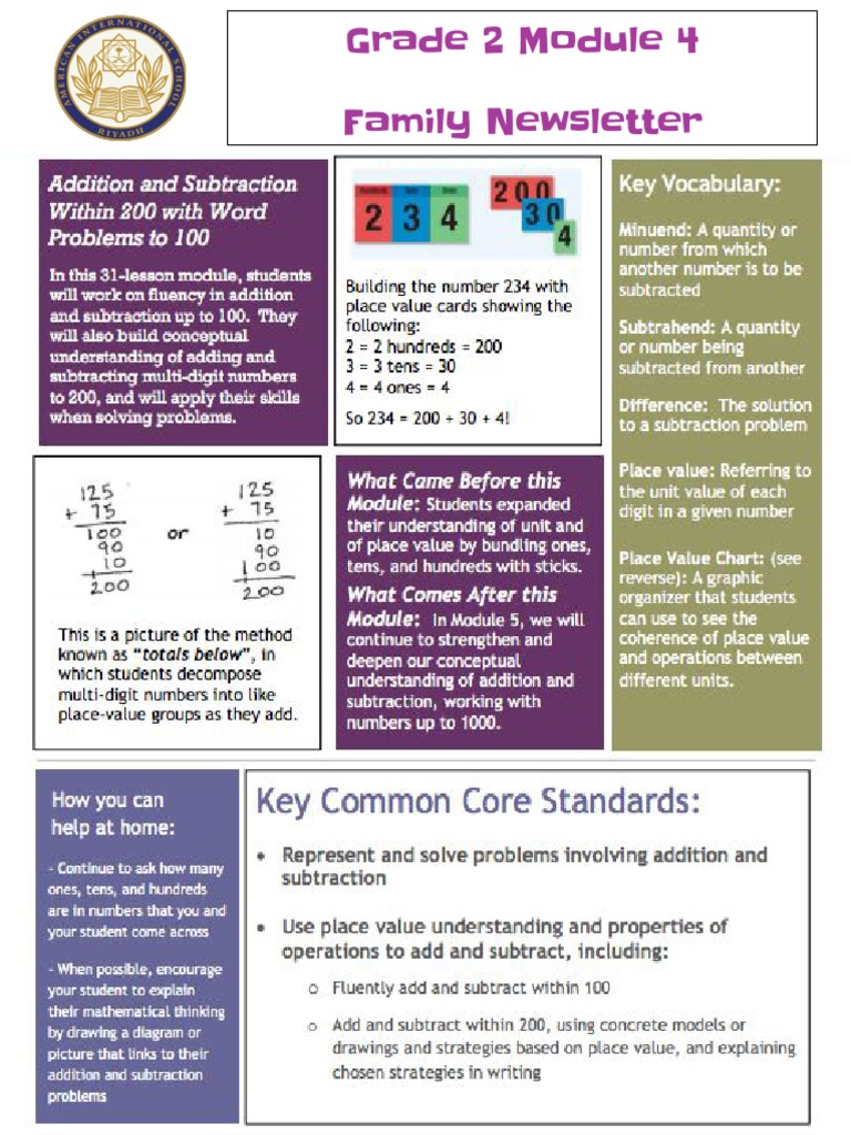 Grade 2 Module 4 Family Newsletter | PDF