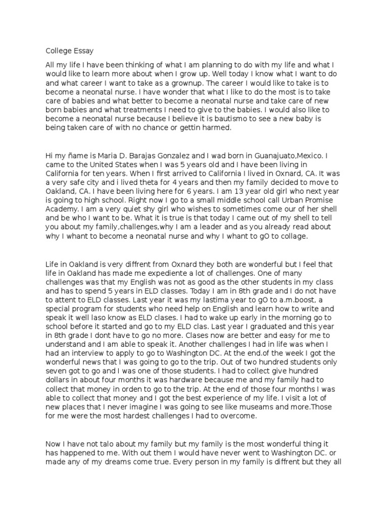 College Essay | Perfect (Grammar) | Grammatical Tense