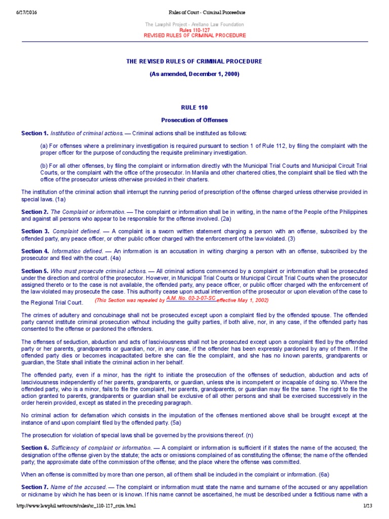 Rules of Court - 110-127 | PDF | Bail | Arrest Warrant