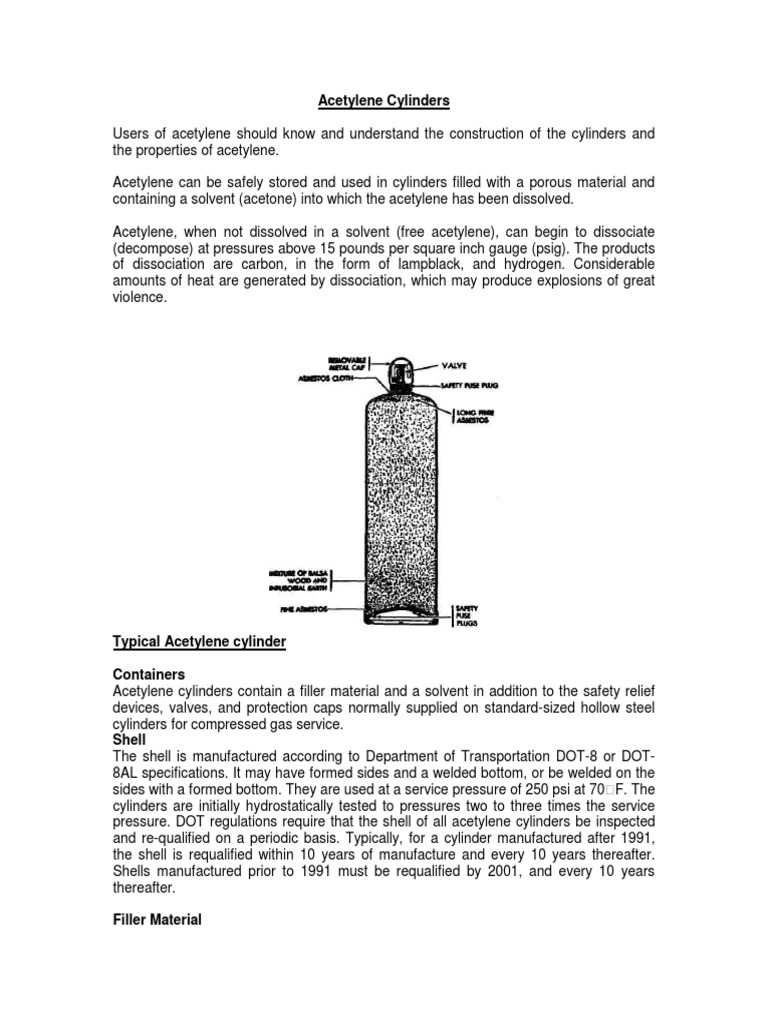 Acetylene Cylinders | PDF