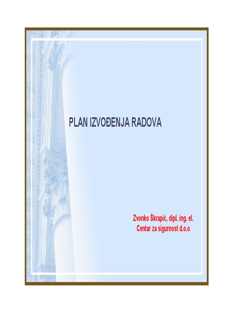 Skrapic - Plan Izvođenja Radova PDF | PDF