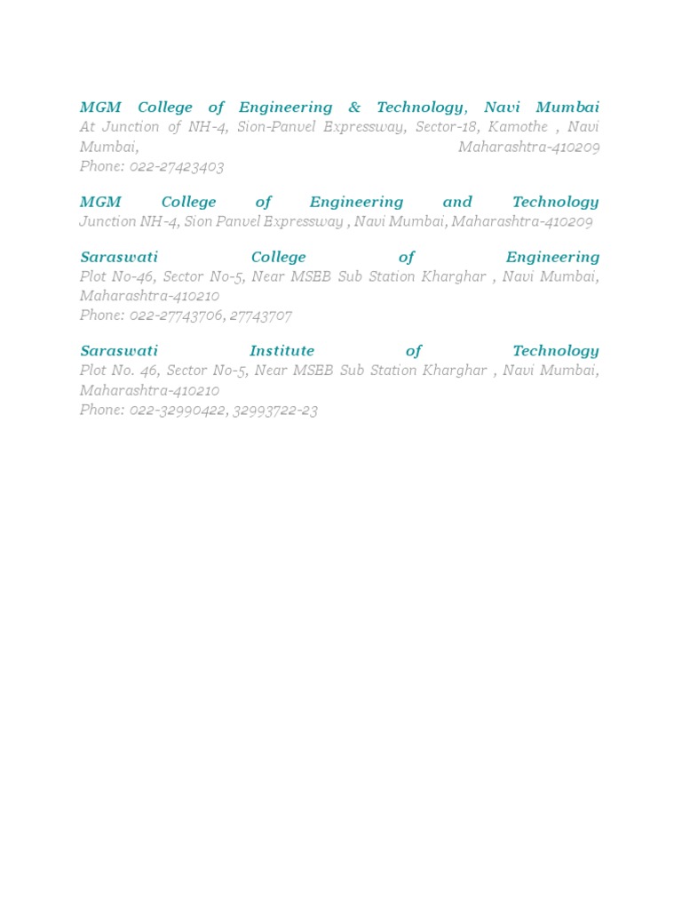 MGM College of Engineering | PDF