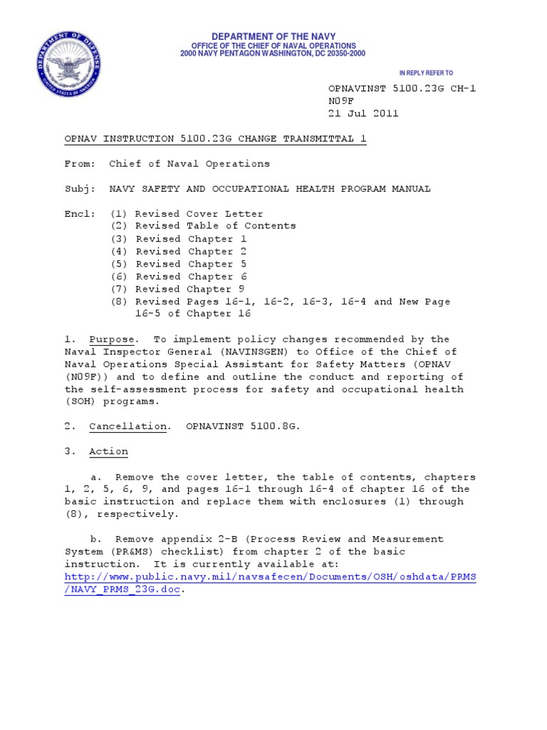 Opnavinst 5100.23 PDF | PDF