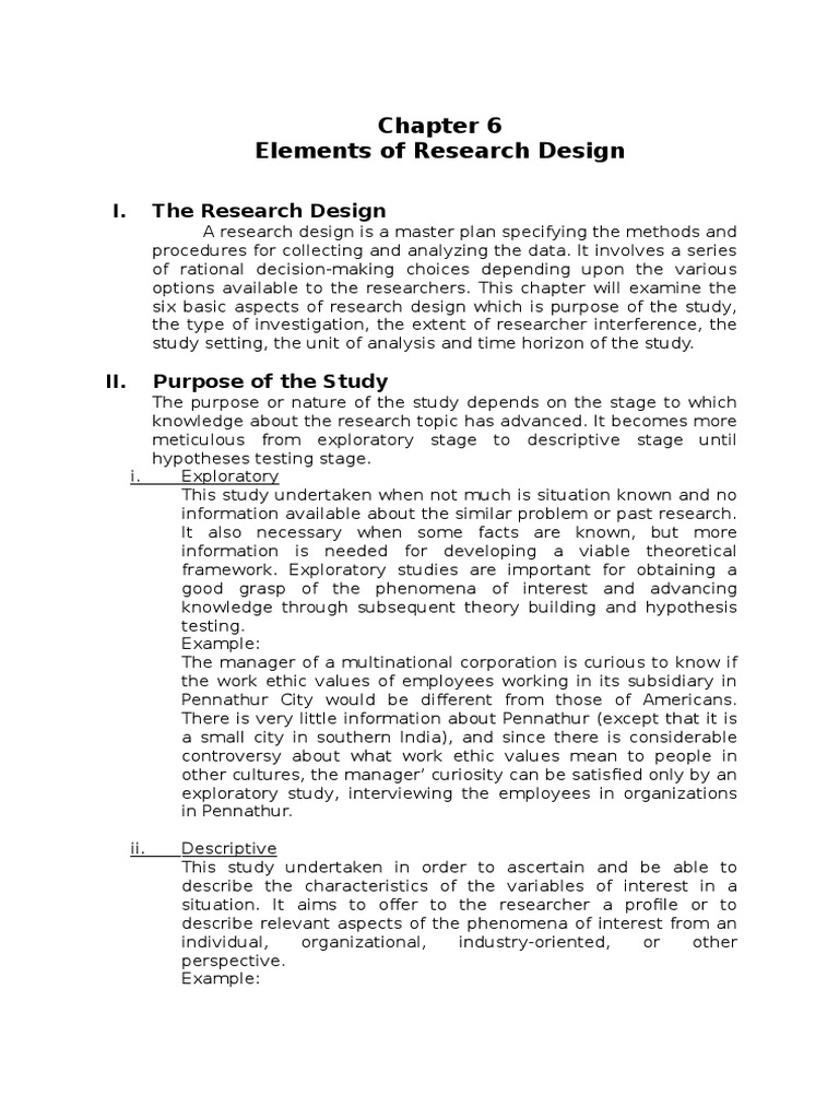 Chapter 6 Elements of Research Design Summary | PDF | Causality ...