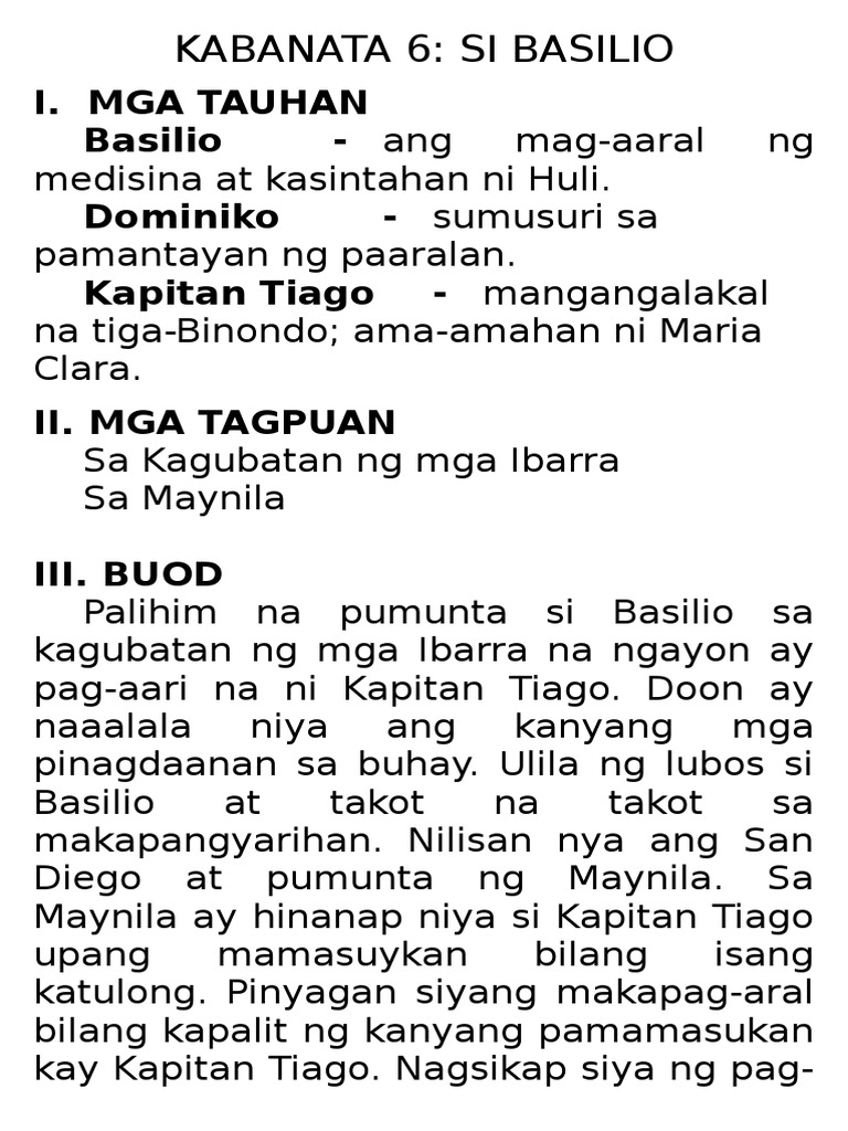 El Filibusterismo Kabanata 6